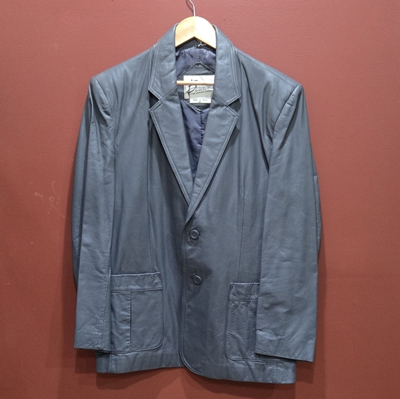 Berman'S | Jackets & Coats | Vintage Leather Blazer Jacket By Bermans ...